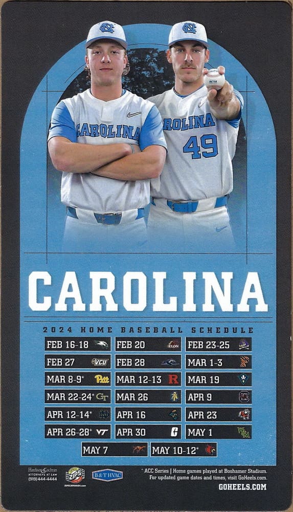 Schedules: Baseball : UNC Sports Archives